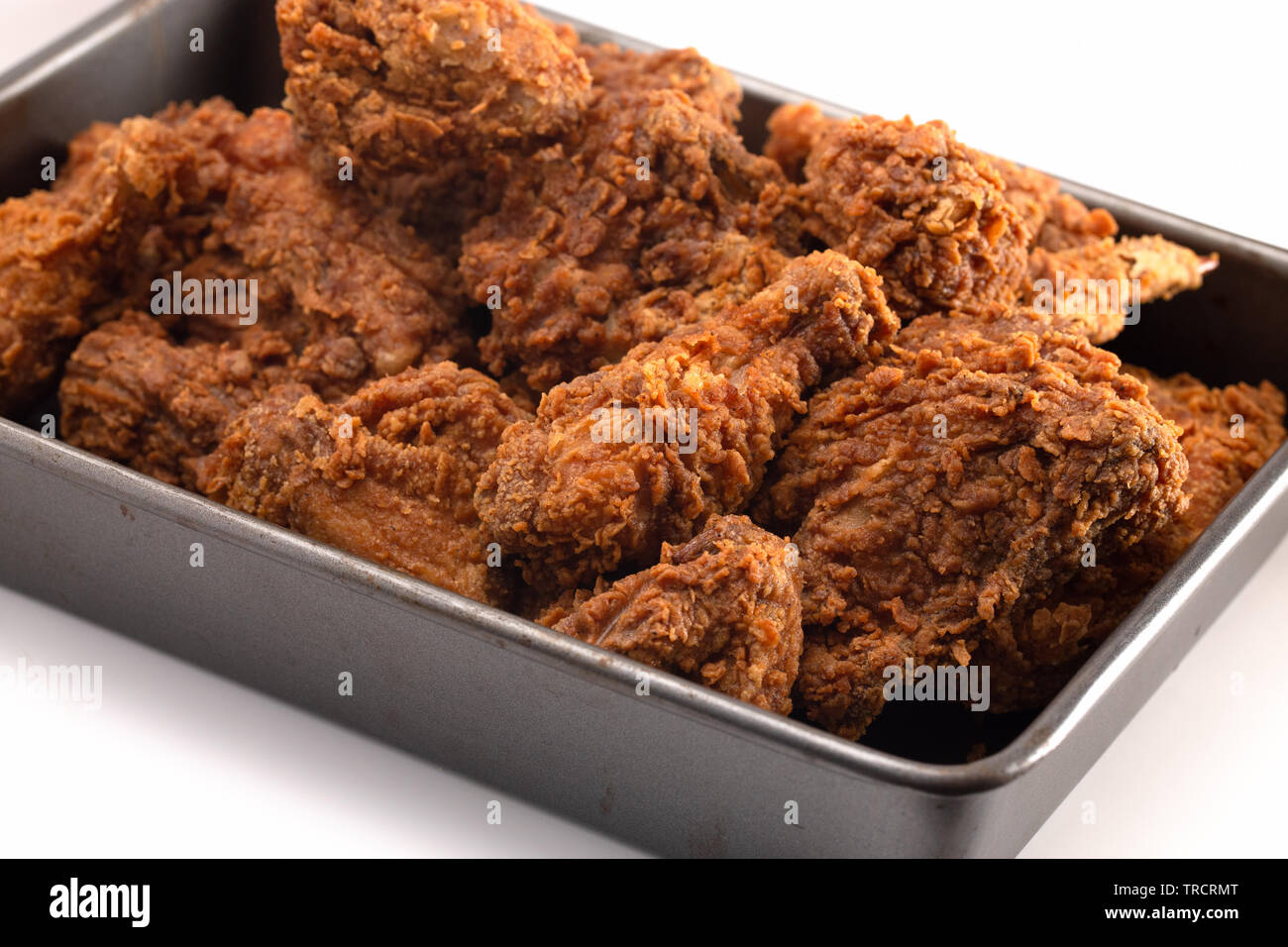 A Baking Tray Filled with Homemade Crispy Fried Chicken Stock Photo - Alamy