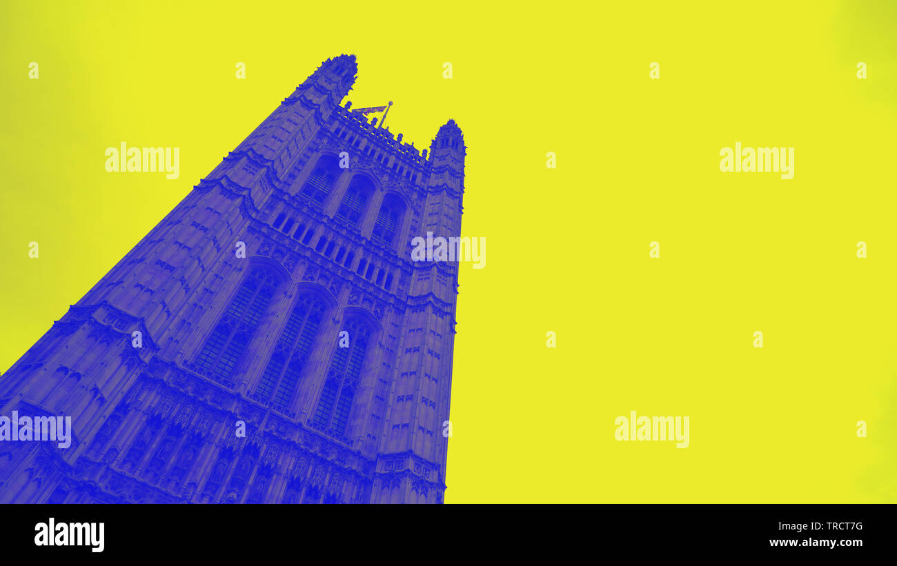 Houses of parliament - yellow and blue abstract design Stock Photo - Alamy