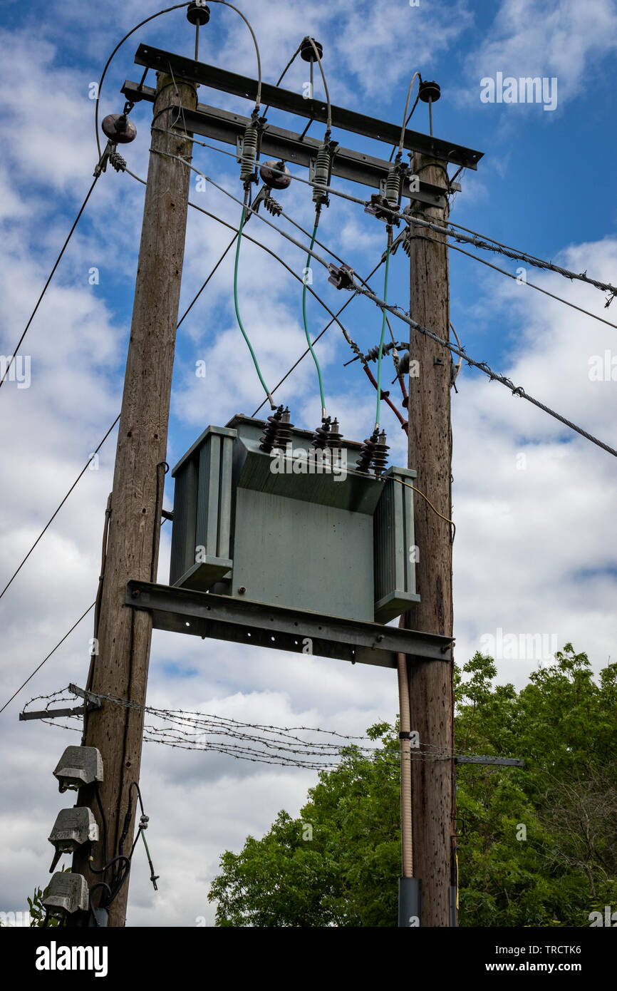 Overhead Telephone and Power Cables in the Leicestershire Countryside ...