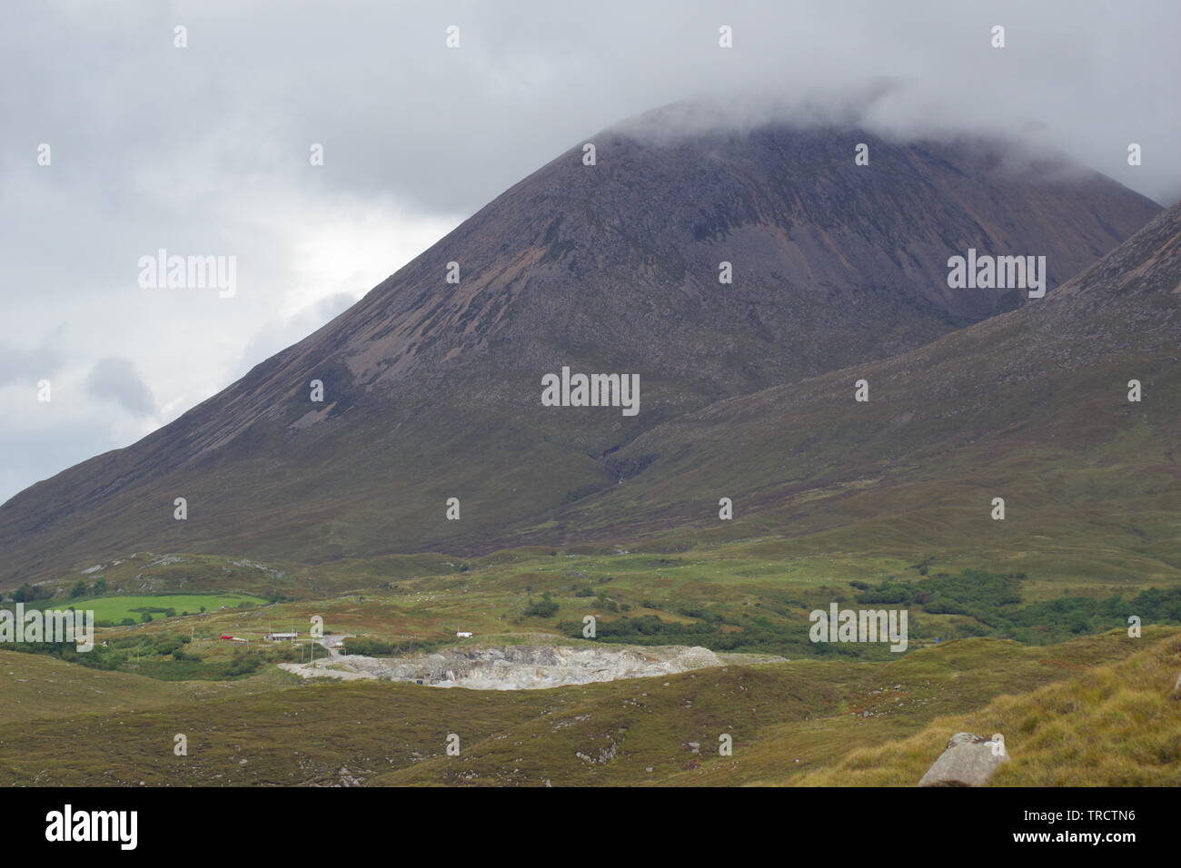 Marble Quarry by Beinn na Caillich, Red Cuillin Hills under a Cloudy ...