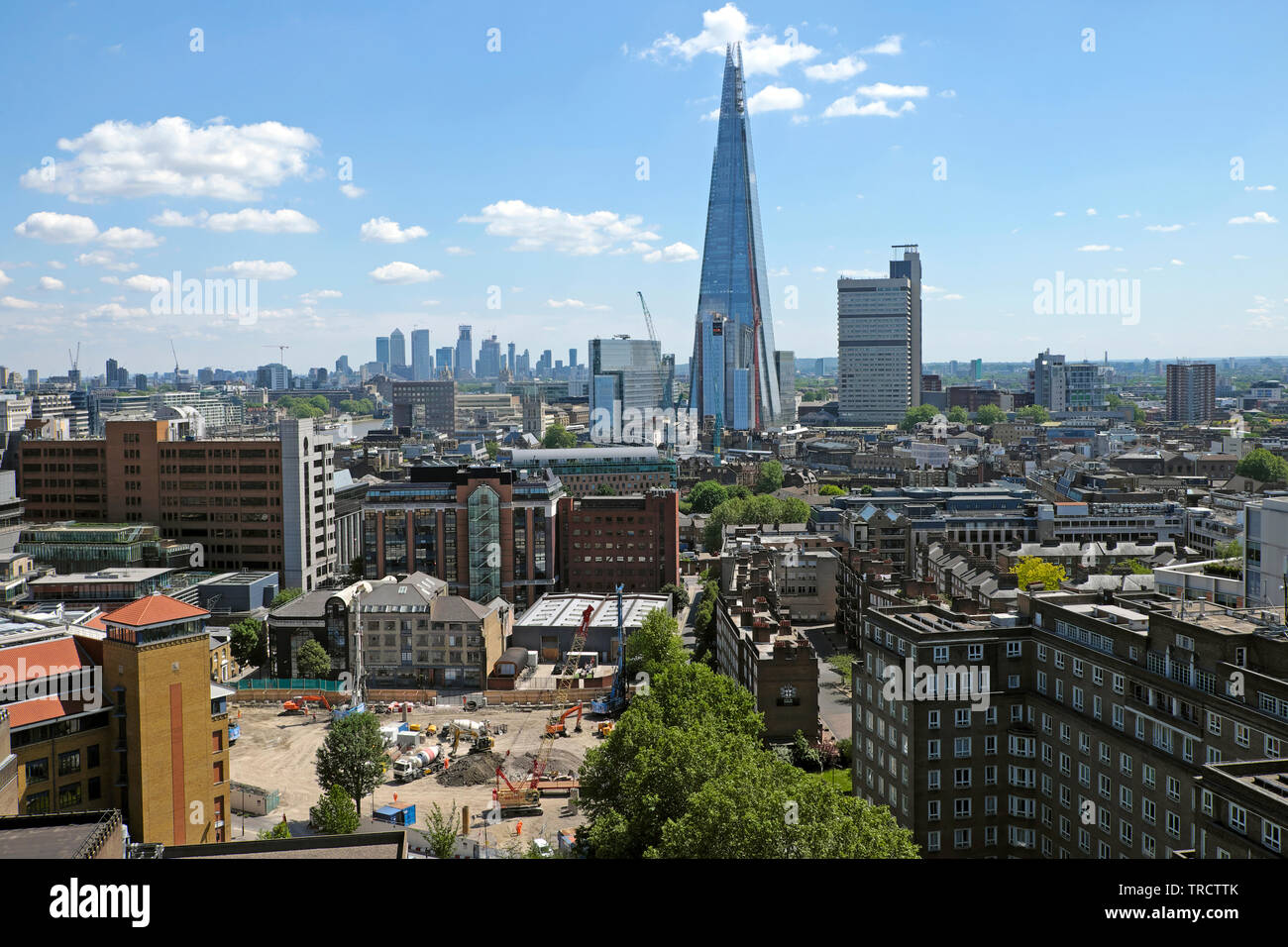 The Shard skyscraper building in cityscape view of South London from ...