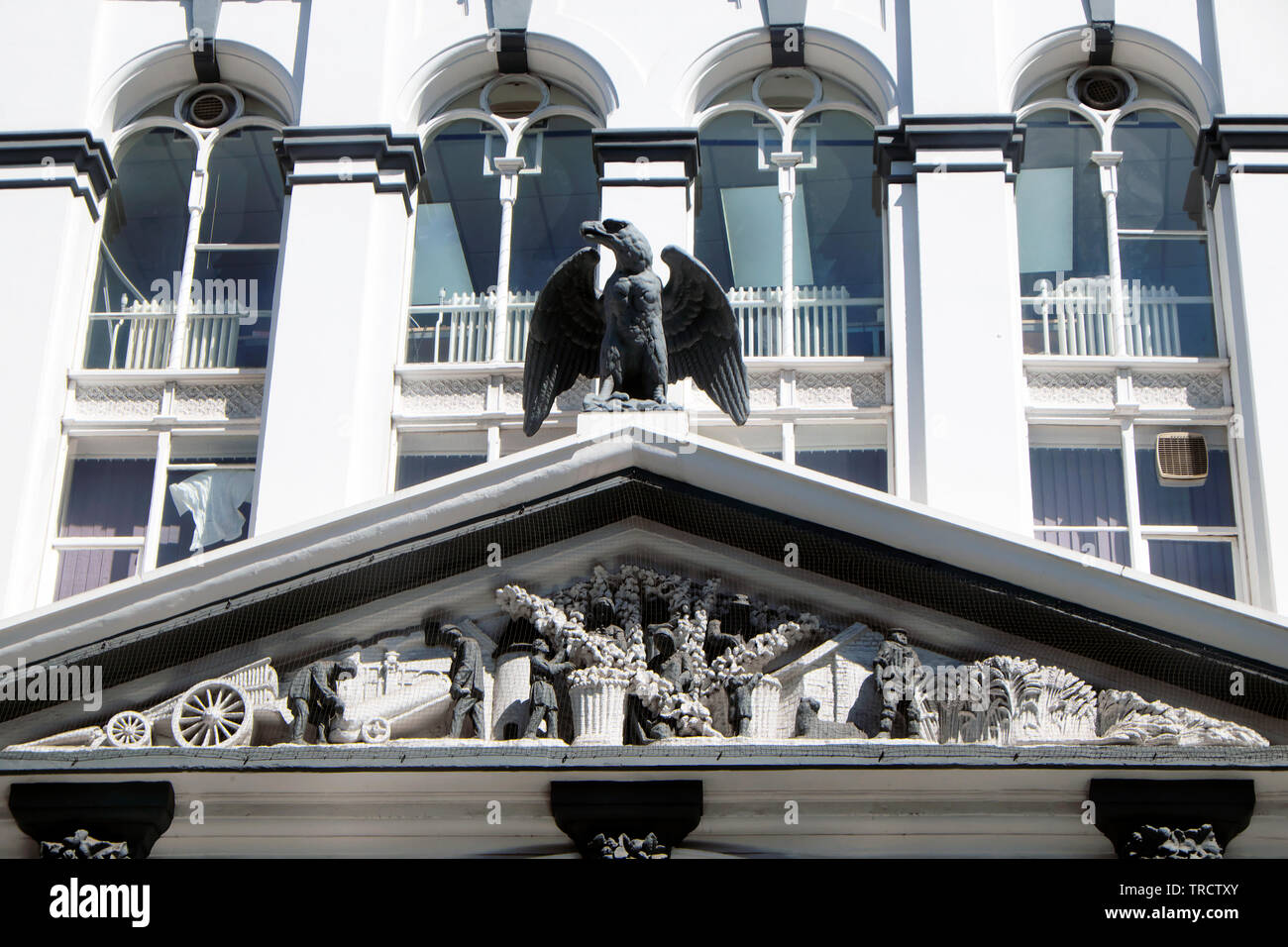 Hop Exchange building decorative detail on front facade Southwark ...