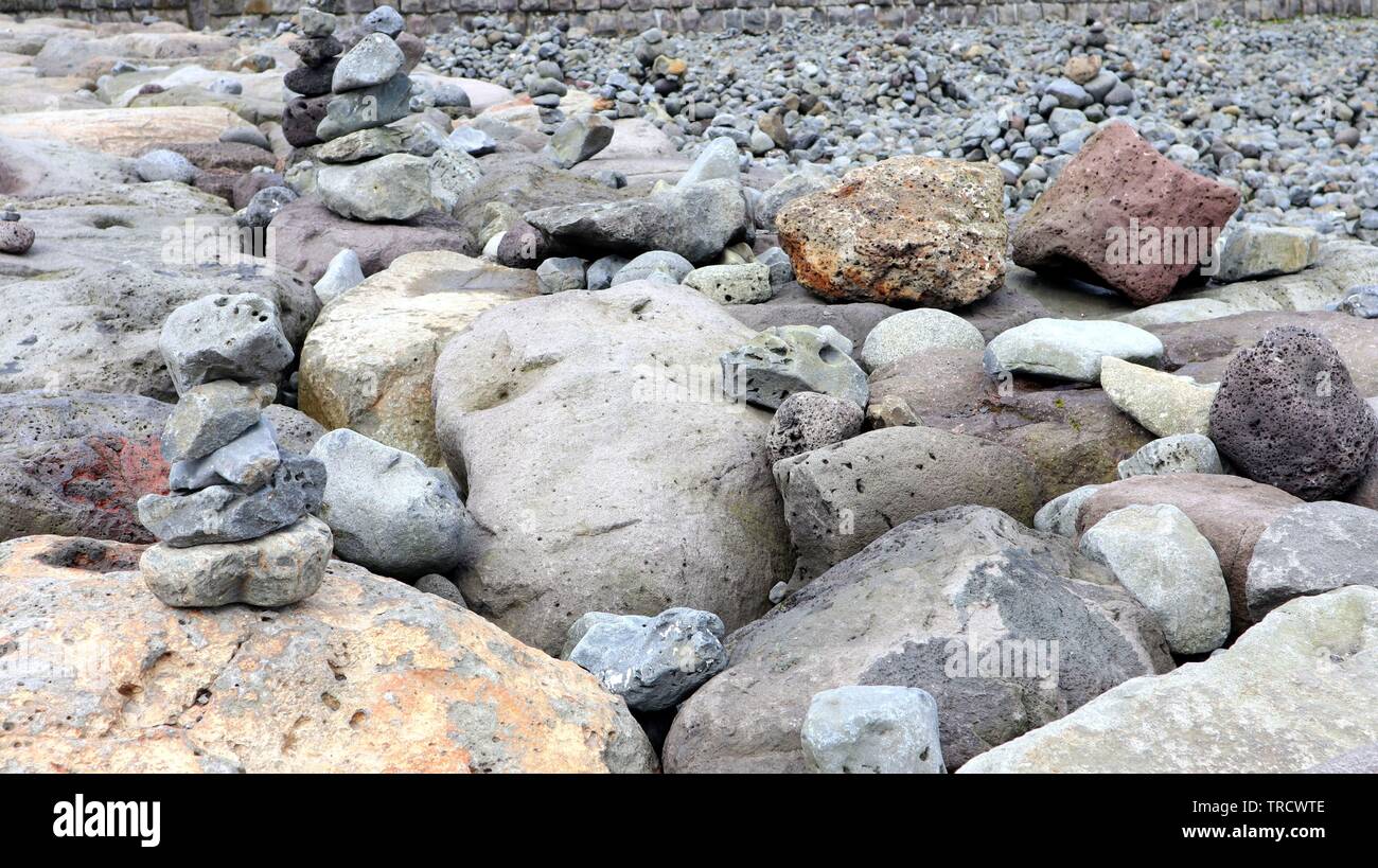 Rock beach at Harpa, Reykjavik Stock Photo - Alamy