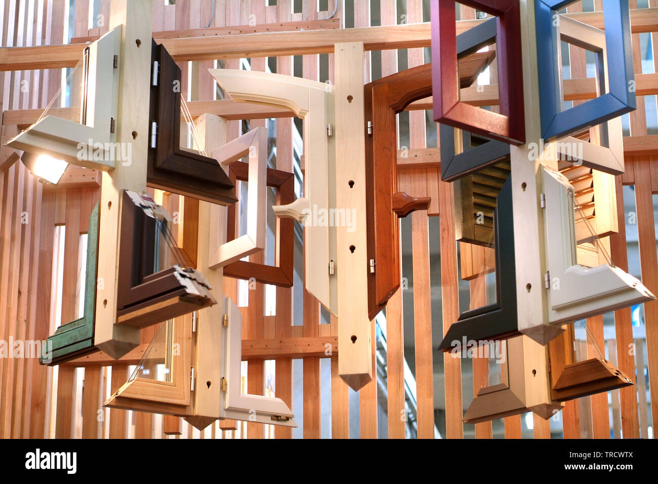 Window frames for thermo-acoustic insulation with double glazing Stock ...