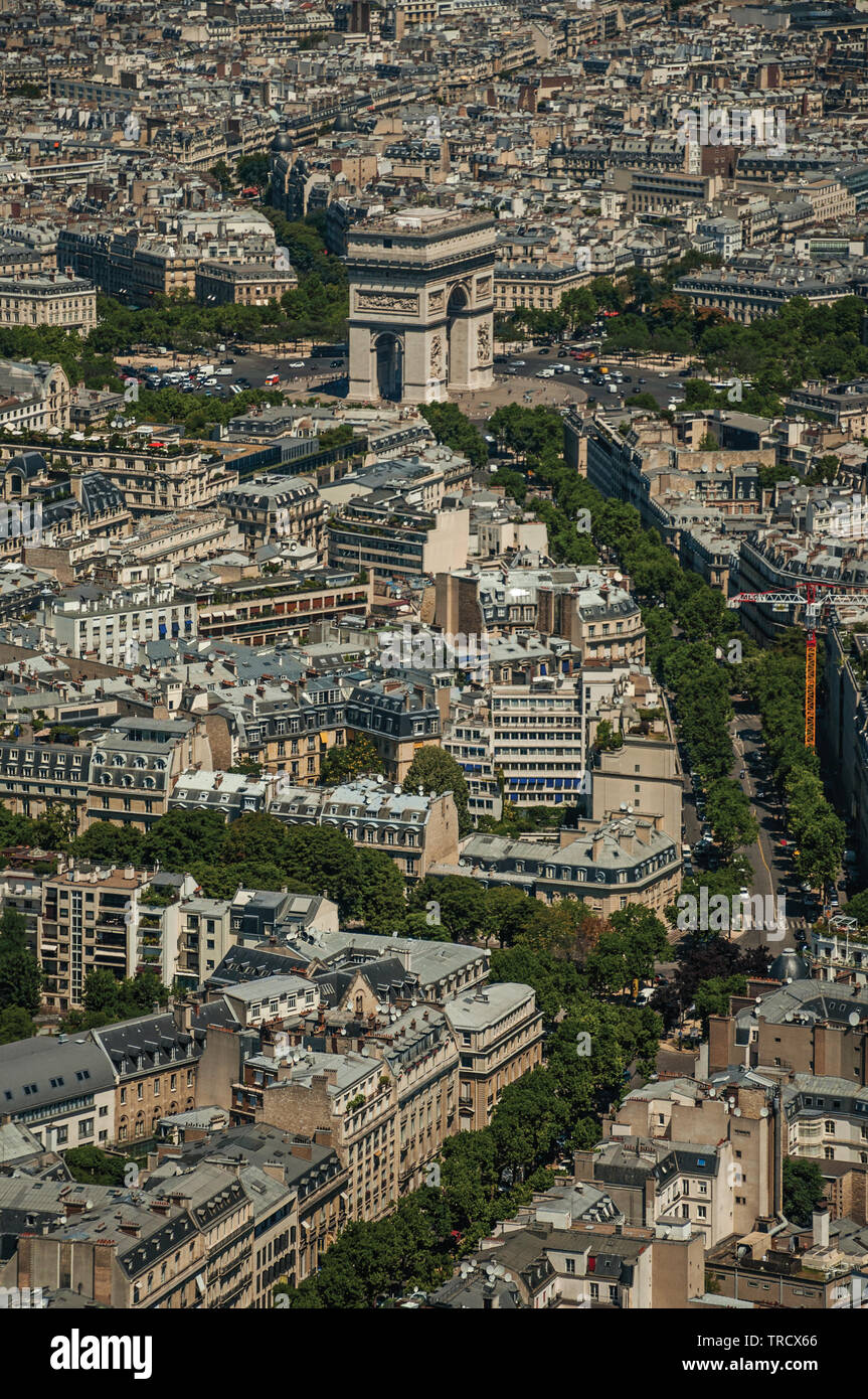 Eiffel tower as seen from arch of triumph hi-res stock photography and ...