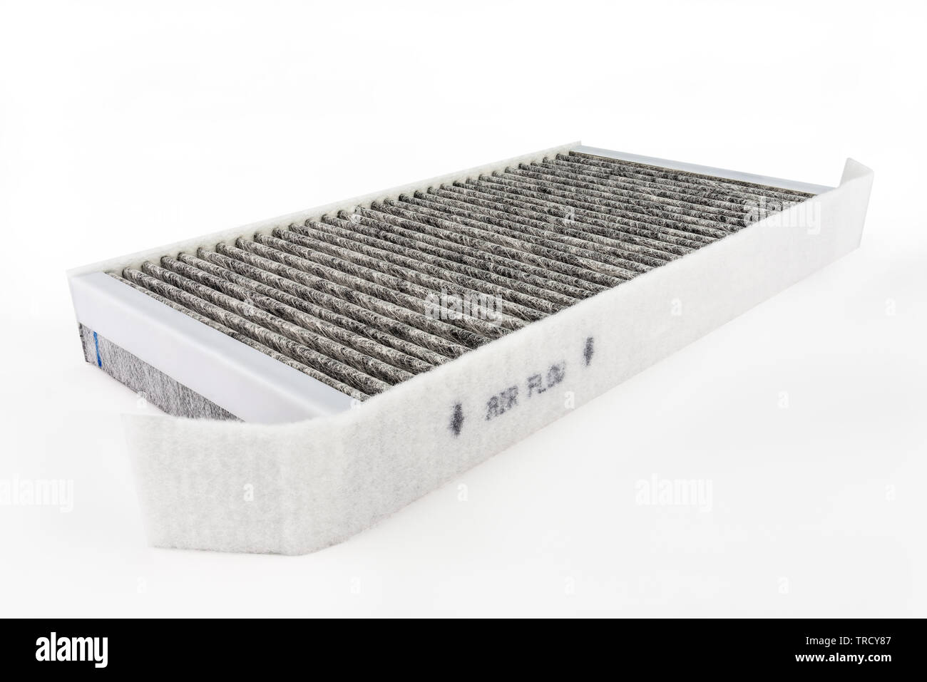 Rectangular, carbon cabin filter, isolated on white background with ...