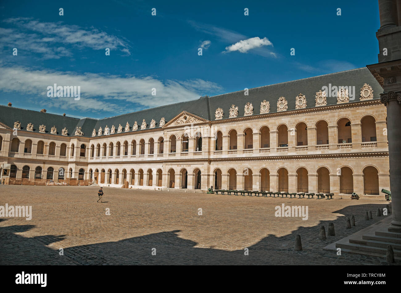 View of the inner courtyard of the Les Invalides Palace with old ...
