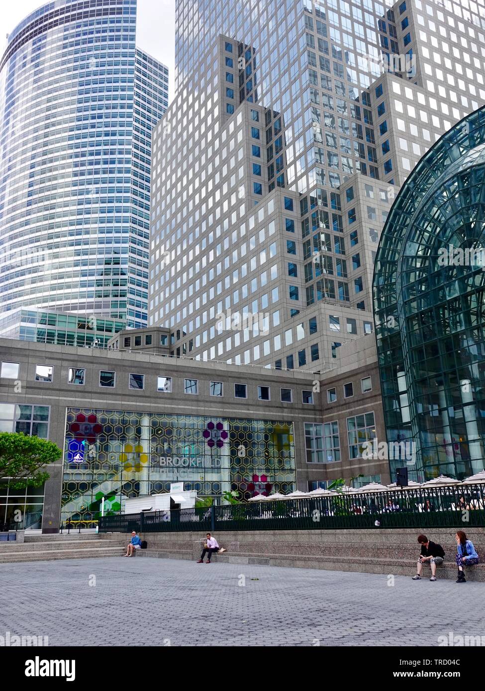 Exterior, harbor side entrance to Brookfield Place Mall showing lots of ...