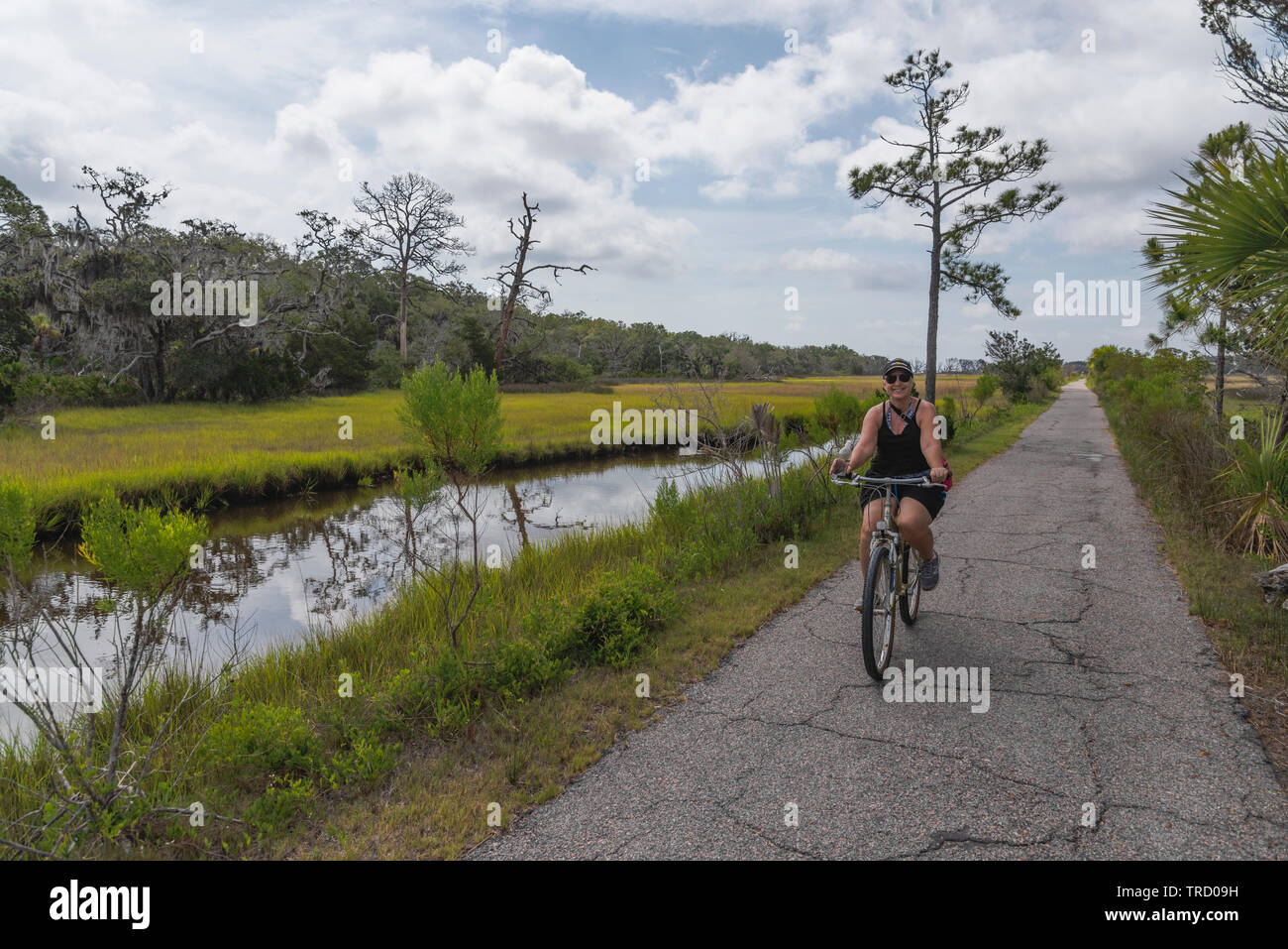 Bicycle riding on Jekyll Island Bike trails Brunswick, Georgia USA ...