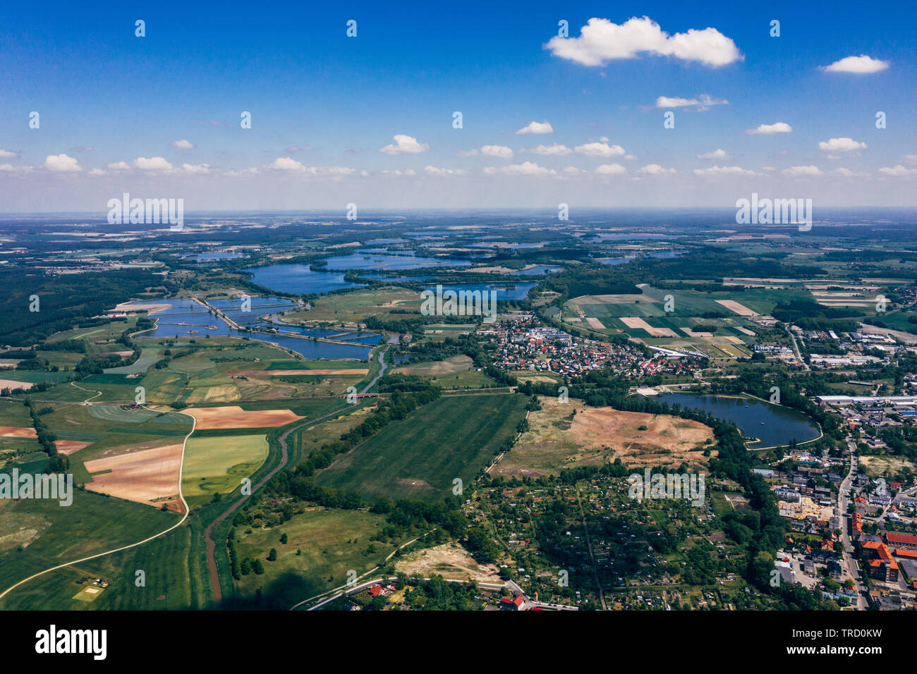 Aerial view of the lakes/ponds in the natural reservoir of Bird's in ...