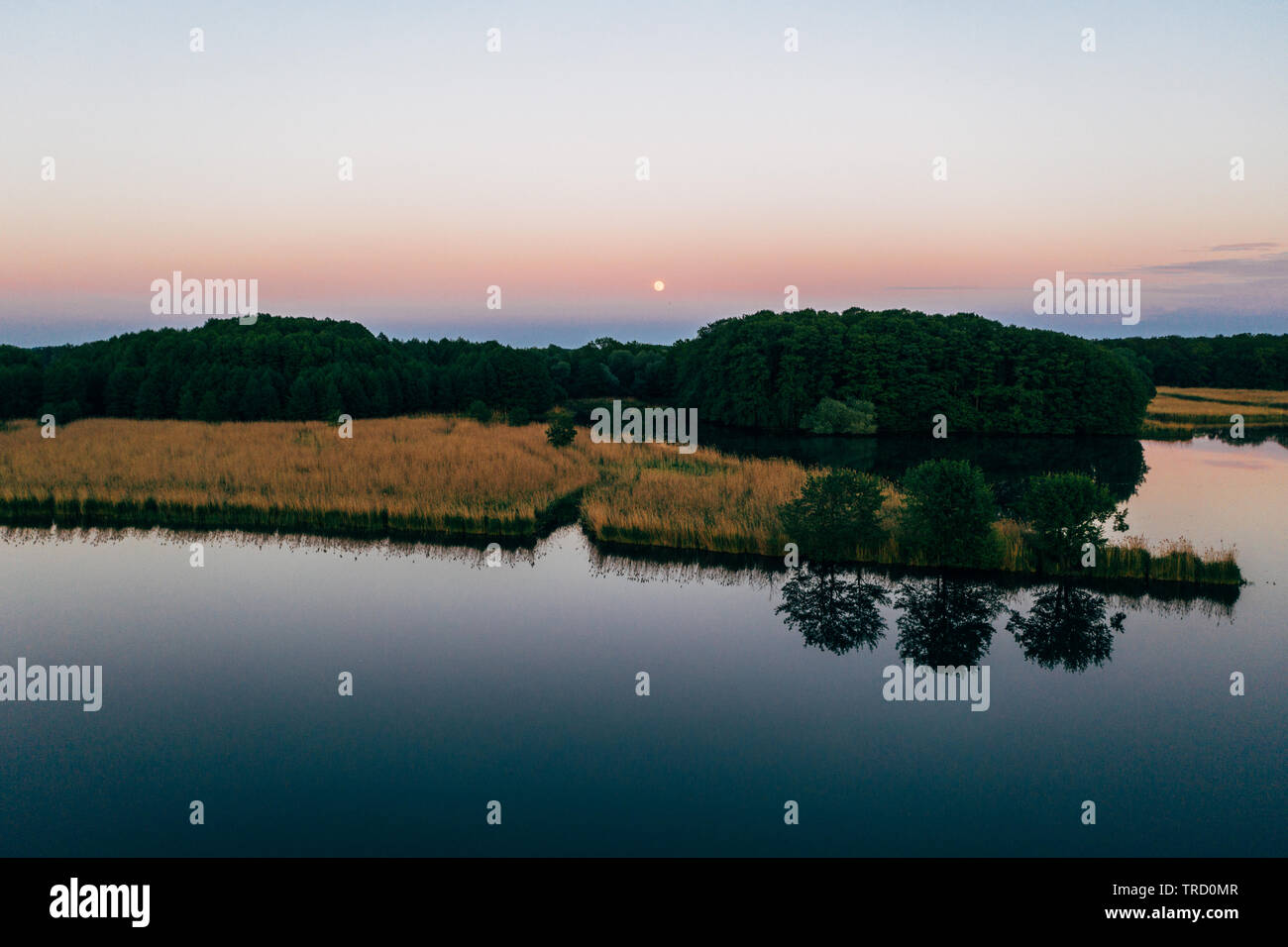 Aerial view of the lakes/ponds in the natural reservoir of Bird's in ...