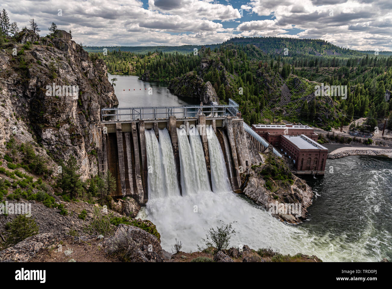 Long Lake Dam On The Spokane River Stock Photo - Alamy
