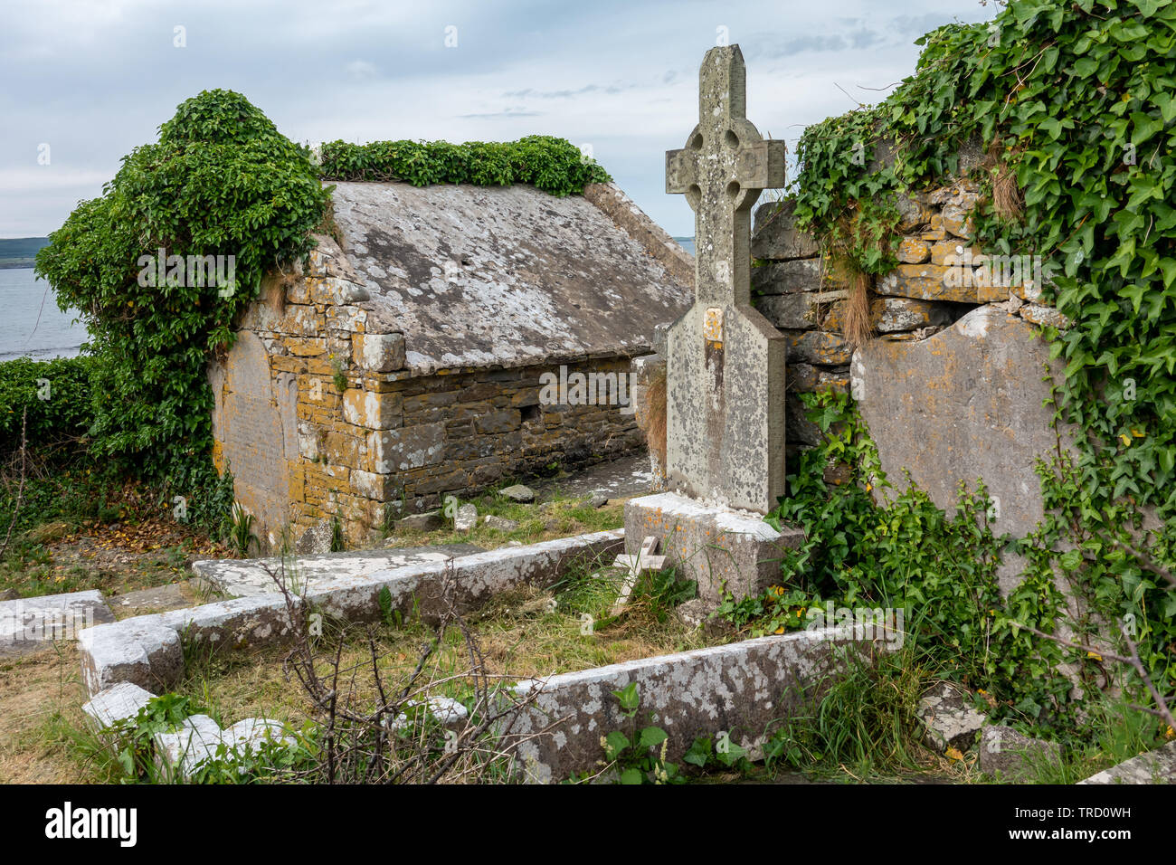 Celtic Cross At The Graveyard Of Carron High Resolution Stock ...