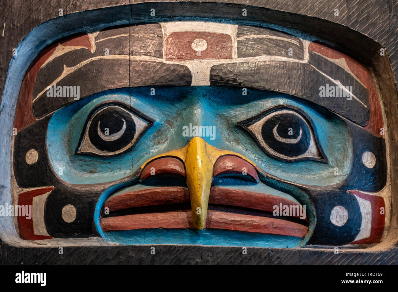 Traditional Totem Poles located in Sitka National Historical Park in ...