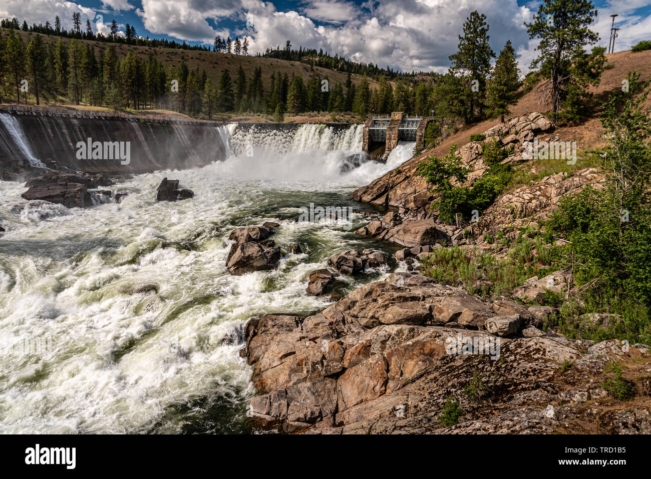 Little Falls Dam On The Spokane River Stock Photo - Alamy