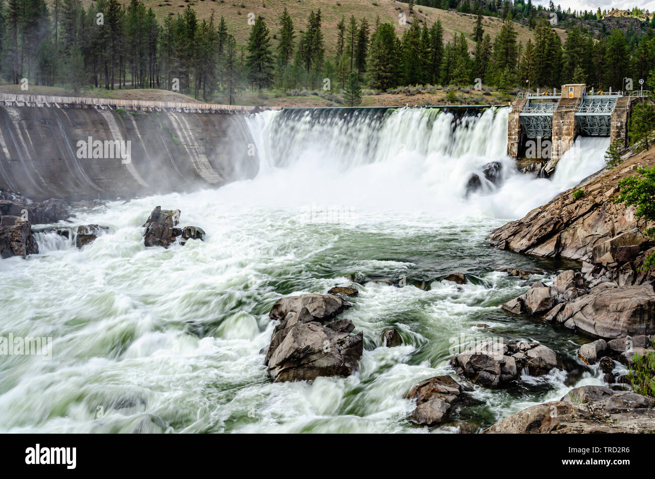 Little Falls Dam On The Spokane River Stock Photo - Alamy
