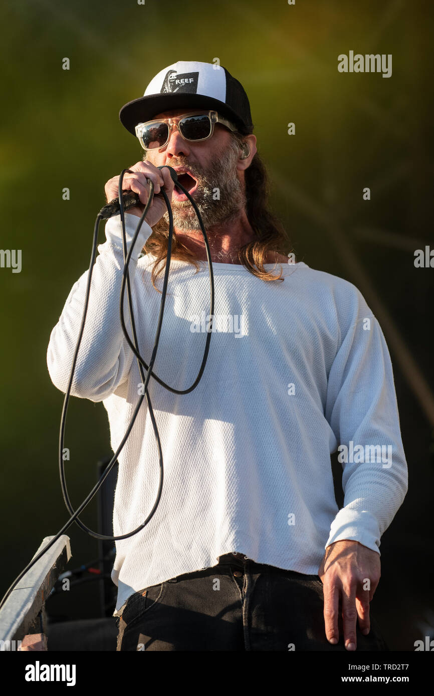 Reef perform on stage at the Run Fest Run festival at Bowood House in ...