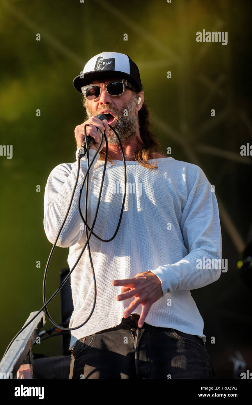Reef perform on stage at the Run Fest Run festival at Bowood House in ...