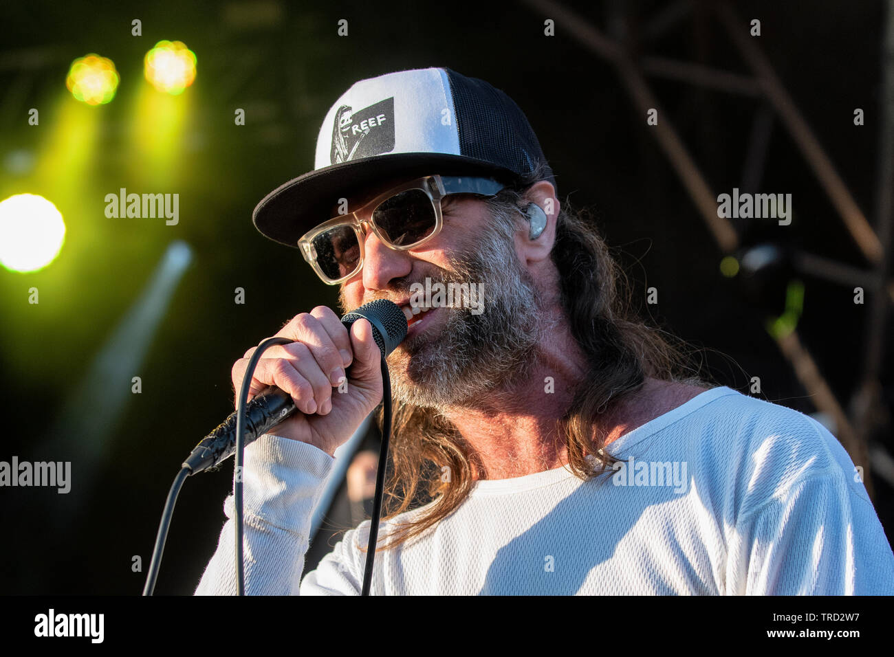 Reef perform on stage at the Run Fest Run festival at Bowood House in ...
