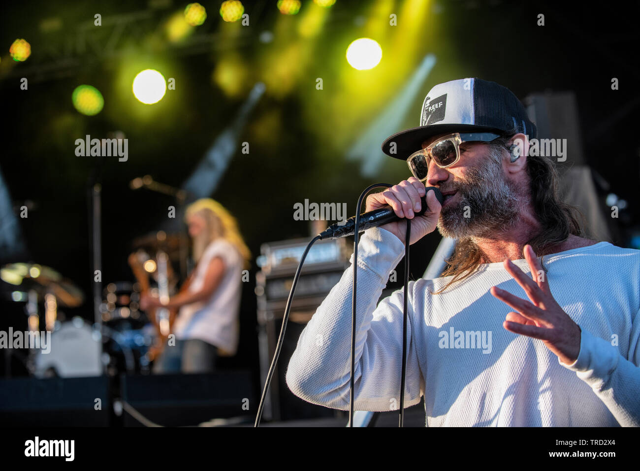 Reef perform on stage at the Run Fest Run festival at Bowood House in ...