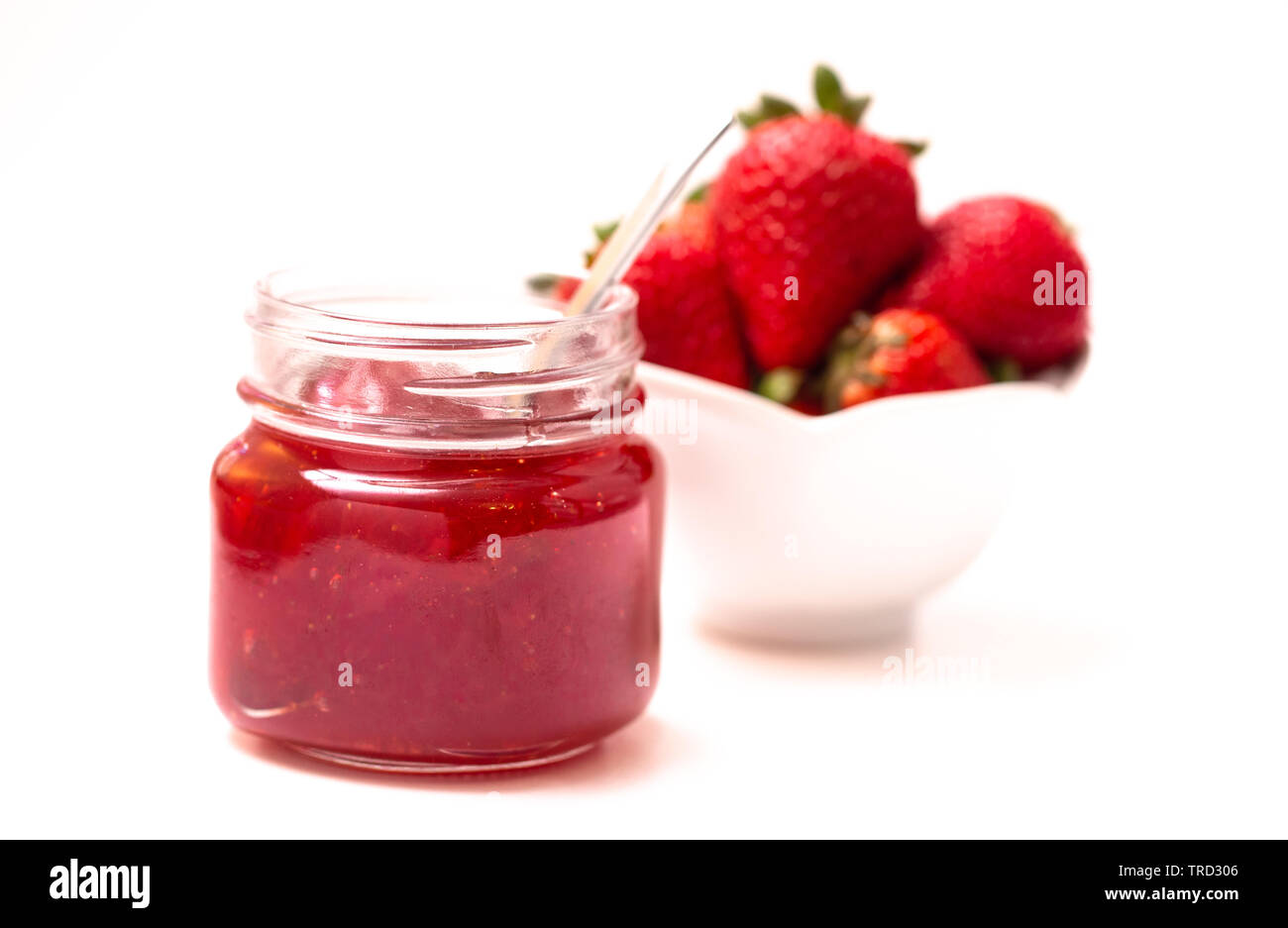 Bowl fresh strawberries jam Cut Out Stock Images & Pictures - Alamy