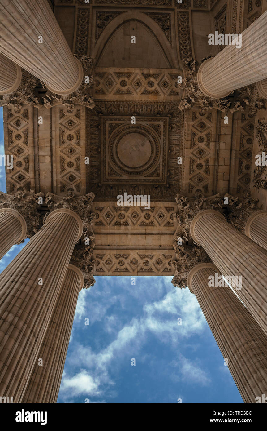 Odd Perspective Of Columns At The Pantheon Entrance In Neoclassical Style In Paris One Of The 