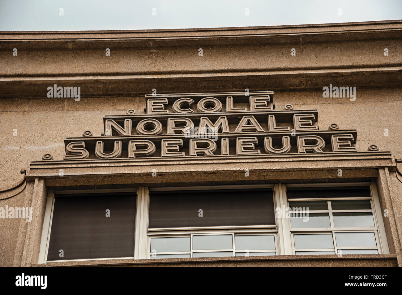 University building where it is written “Upper Normal School”, an ...