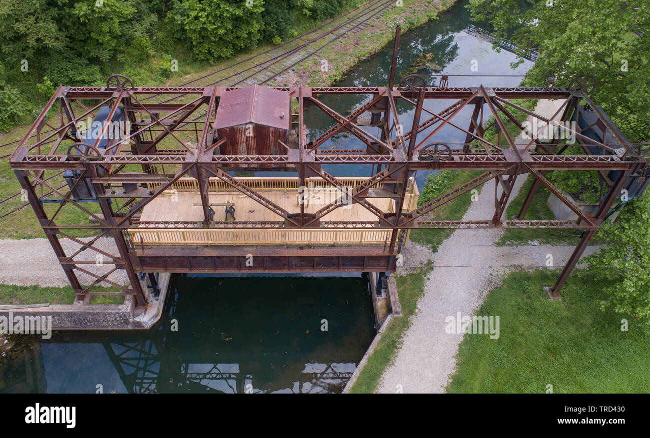 Aerial Photograph Scenic View Looking Down Rusted Historic Rusty Rustic ...