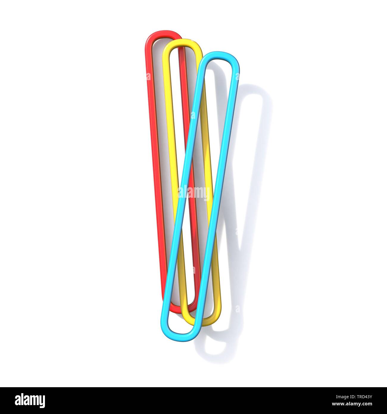 Three basic color wire font Letter I 3D rendering illustration isolated ...
