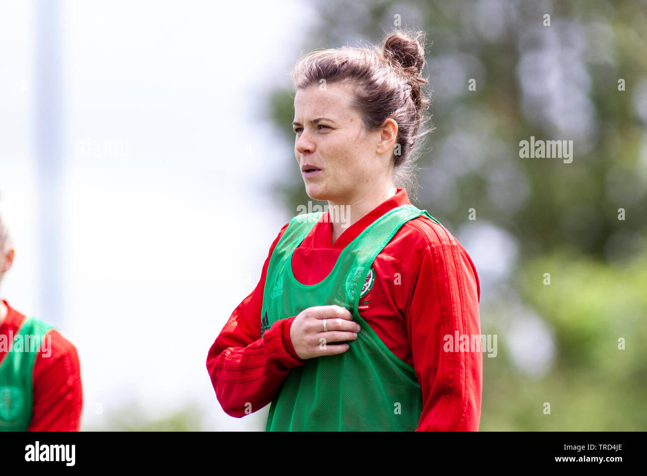 Hayley Ladd of Wales during training at Leckwith Stadium ahead of ...