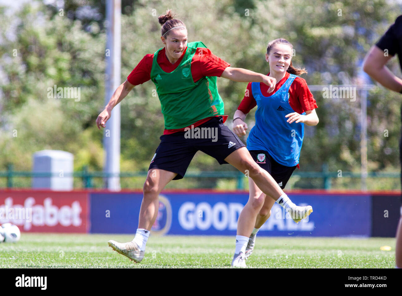 Loren Dykes of Wales during training at Leckwith Stadium ahead of ...
