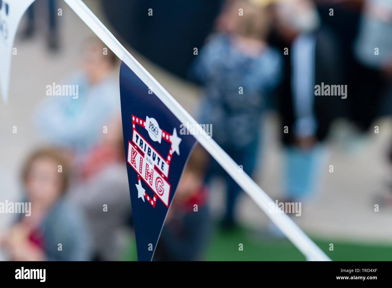Sydney, Australia - May 18, 2019: customised bunting on P&O cruise ship ...