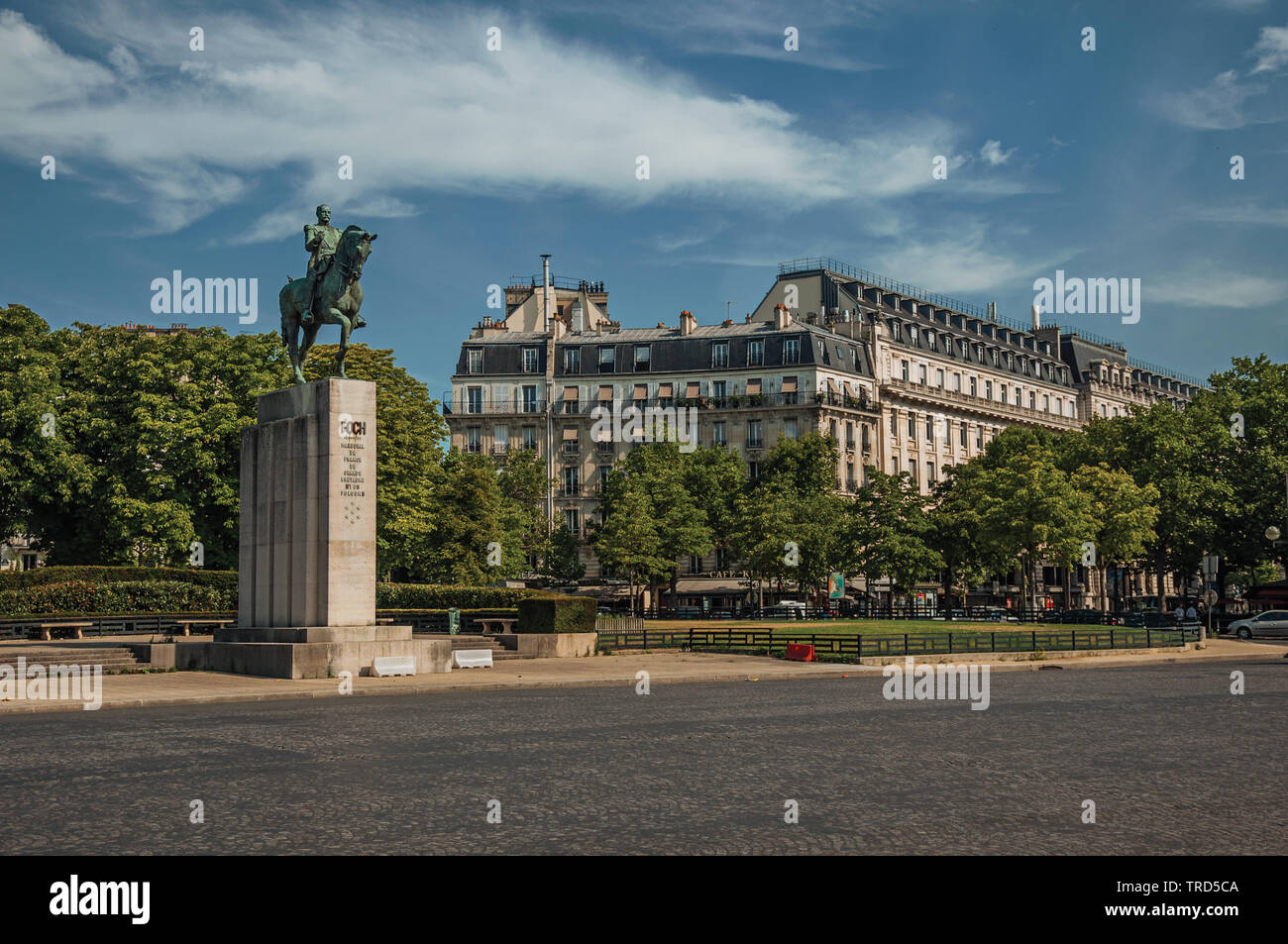 Statue of Marshal Foch at the Trocadero Place in Paris. One of the most ...