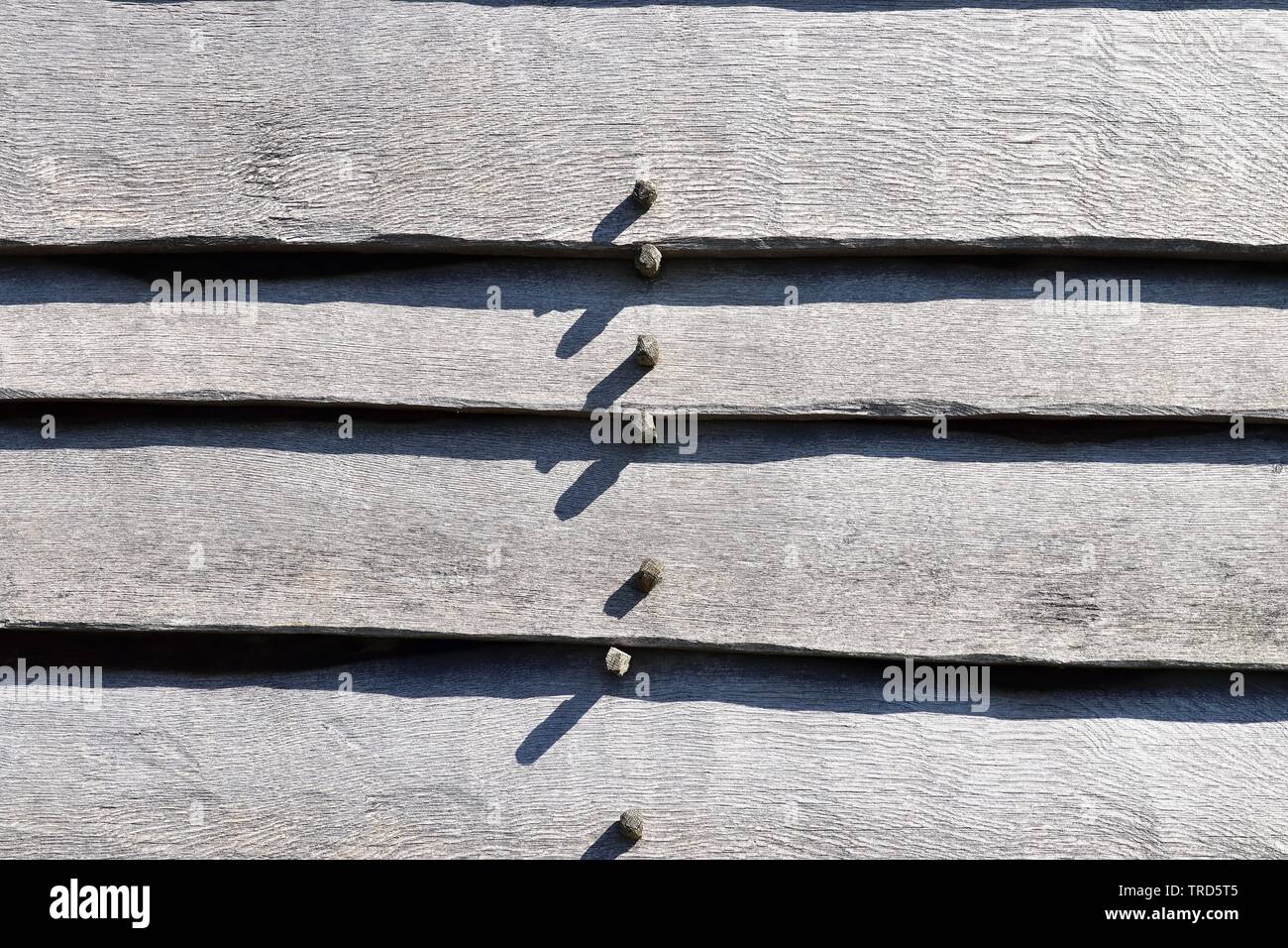 Close up view on detailed wooden plank and log surfaces in high ...