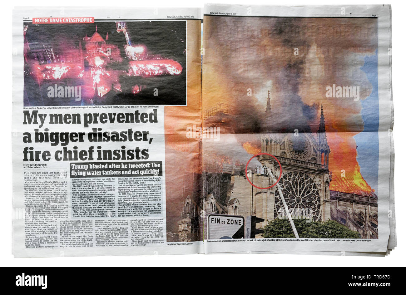 Inside double page spread in the Daily Mail from April 16 2019 with ...