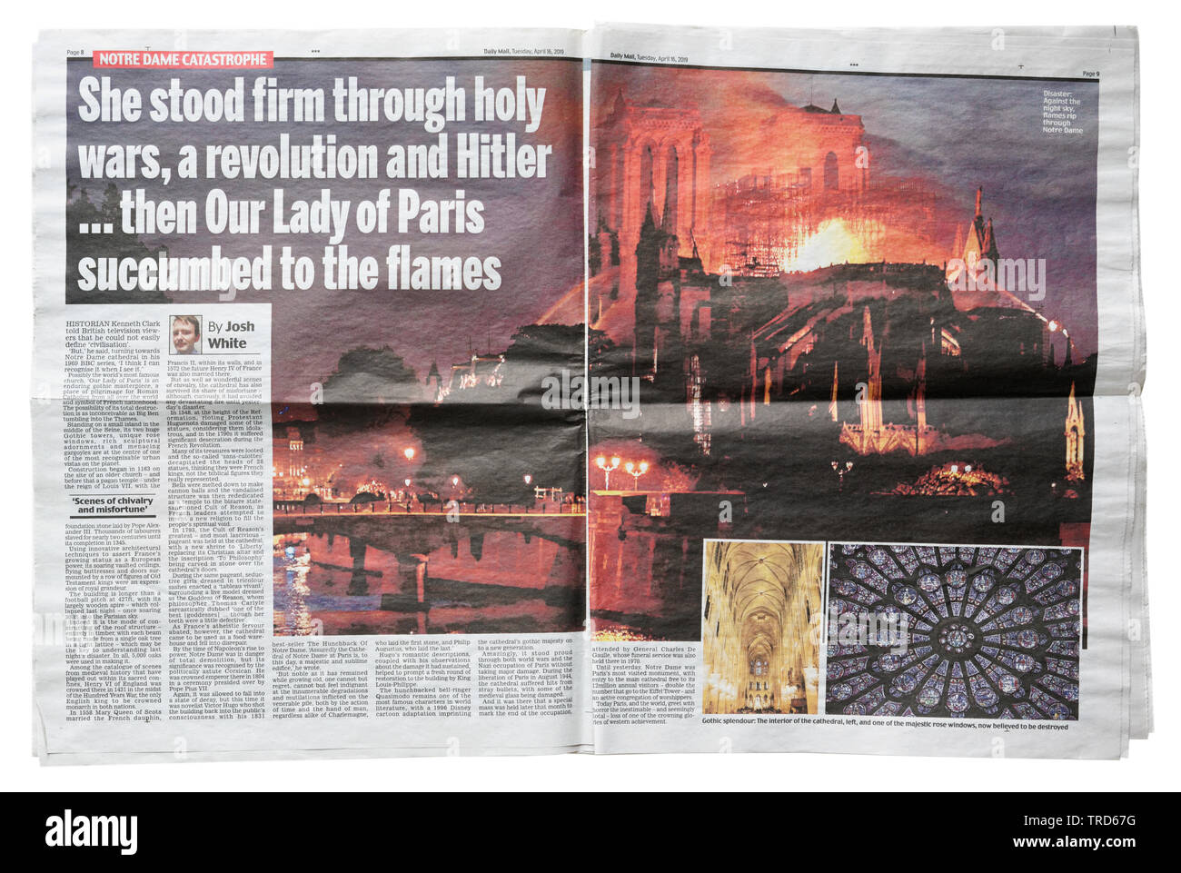 Inside double page spread in the Daily Mail from April 16 2019 with ...