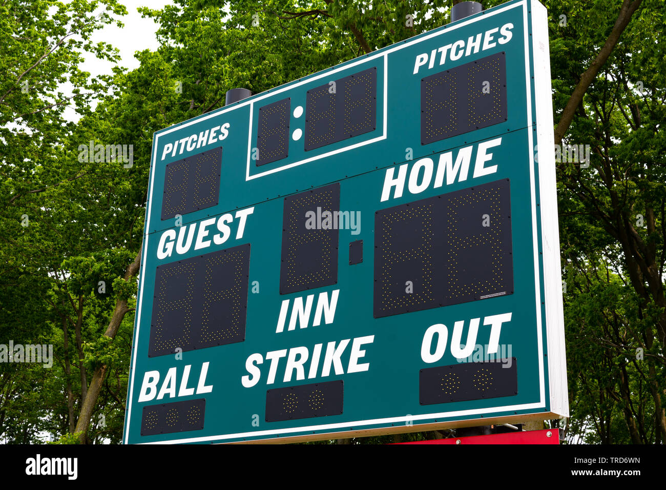 Baseball score board at the local park Stock Photo - Alamy