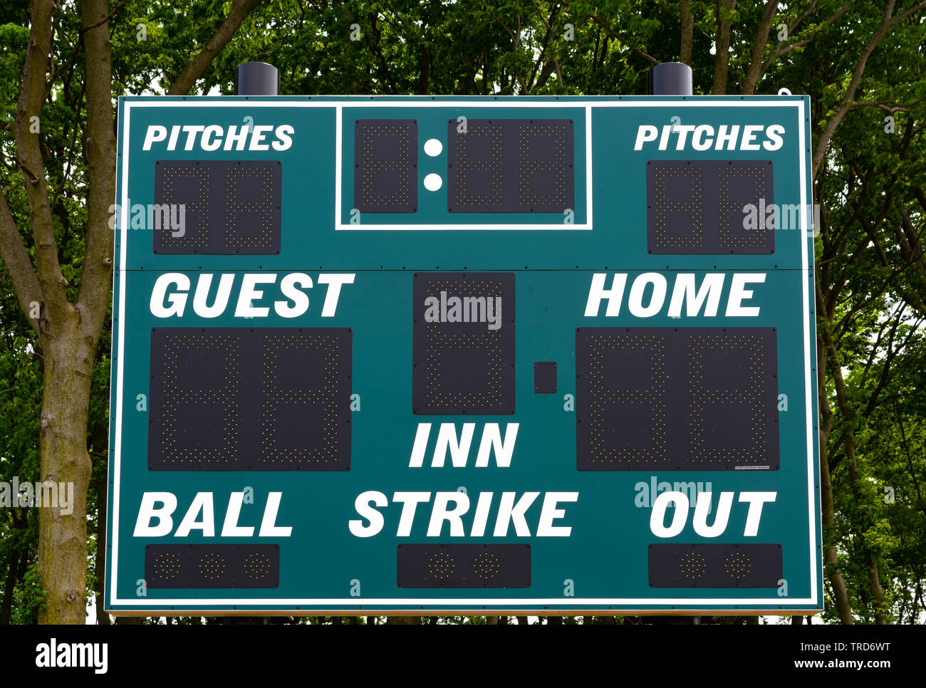 Baseball score board at the local park Stock Photo - Alamy