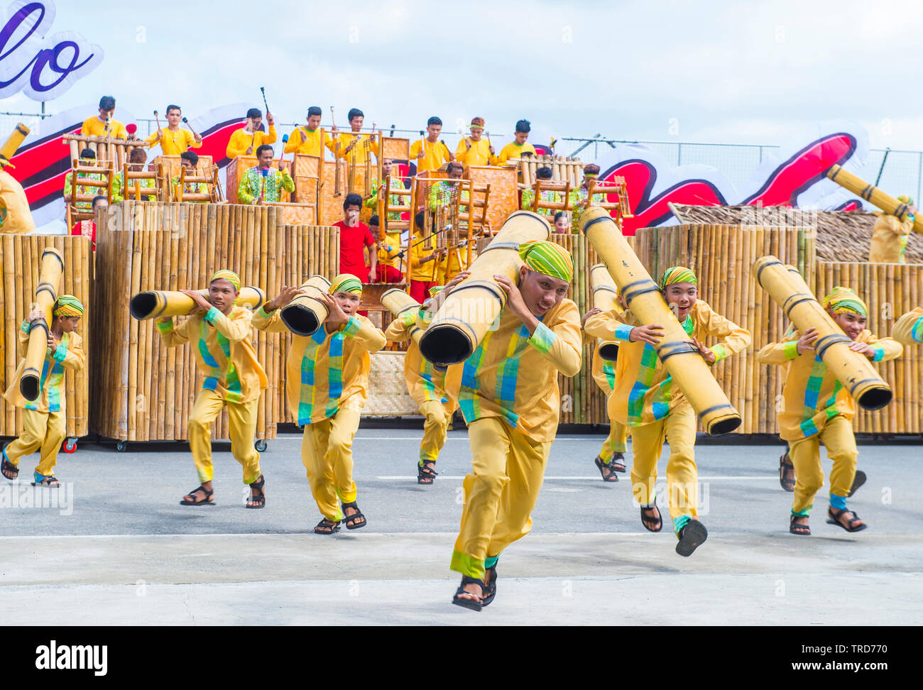 Participants in the Dinagyang Festival in Iloilo Philippines Stock ...