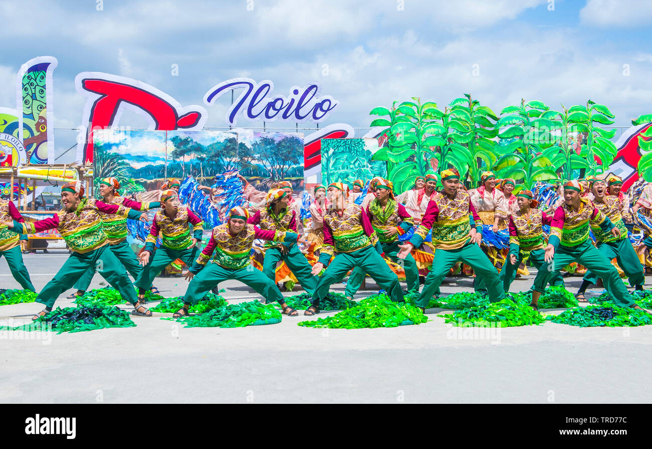 Participants in the Dinagyang Festival in Iloilo Philippines Stock ...