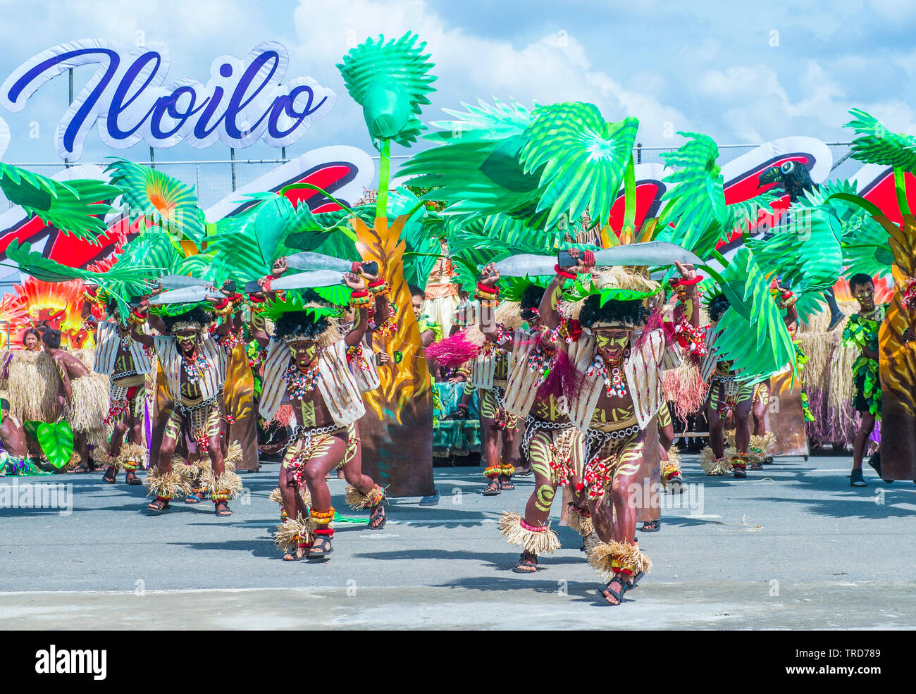 Participants in the Dinagyang Festival in Iloilo Philippines Stock ...