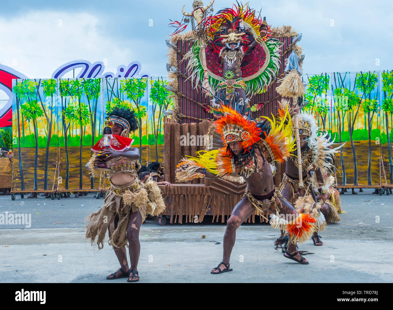 Participants in the Dinagyang Festival in Iloilo Philippines Stock ...