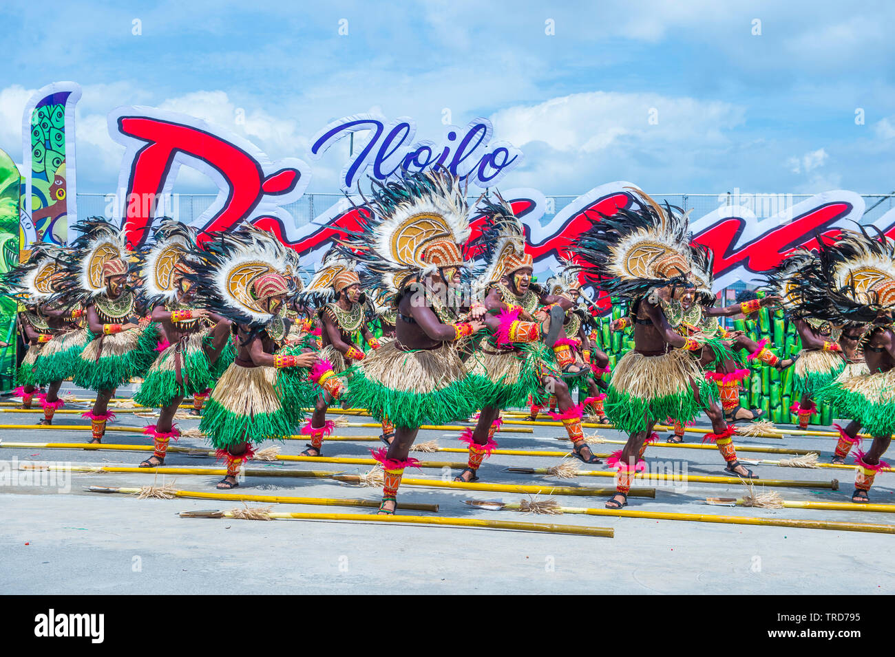 Participants in the Dinagyang Festival in Iloilo Philippines Stock ...