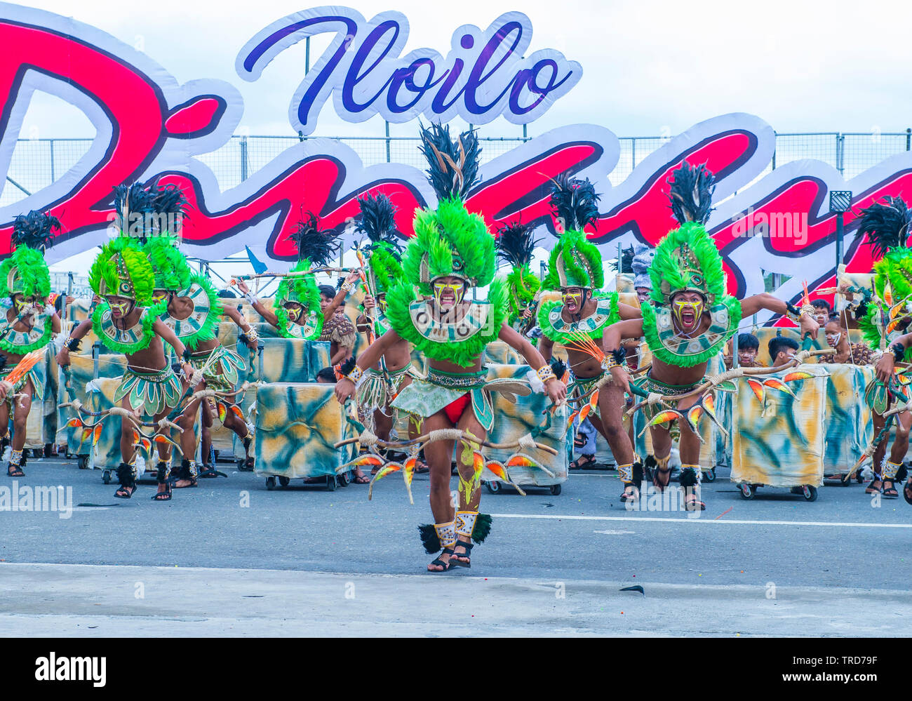 Participants in the Dinagyang Festival in Iloilo Philippines Stock ...