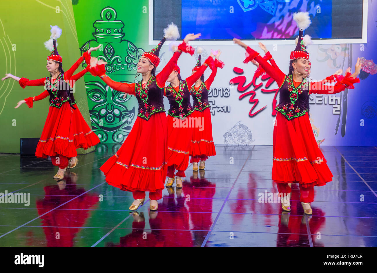 Traditional kazakh dance performance in hi-res stock photography and ...