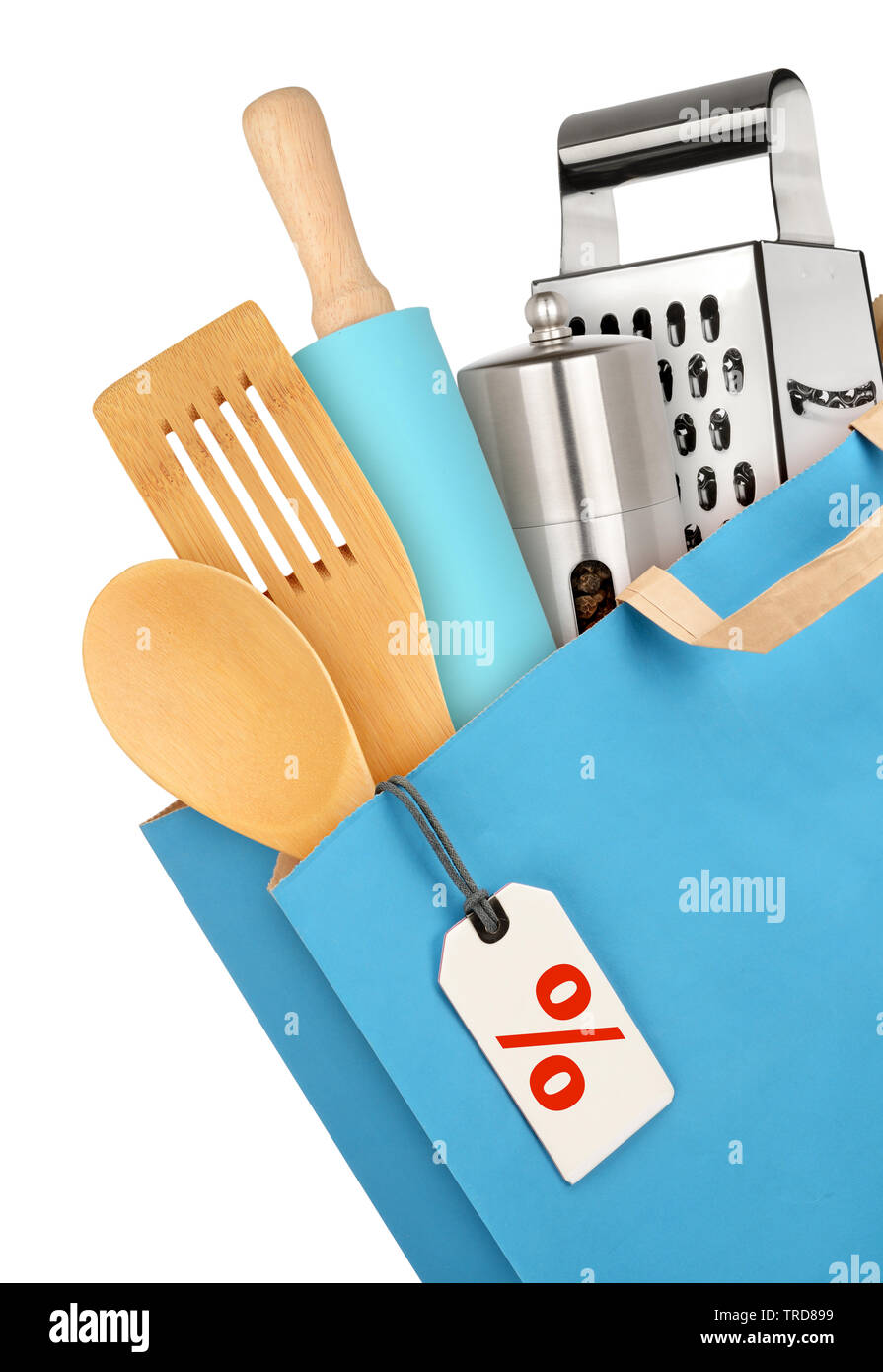 bag with kitchen equipment isolated with on white background Stock ...