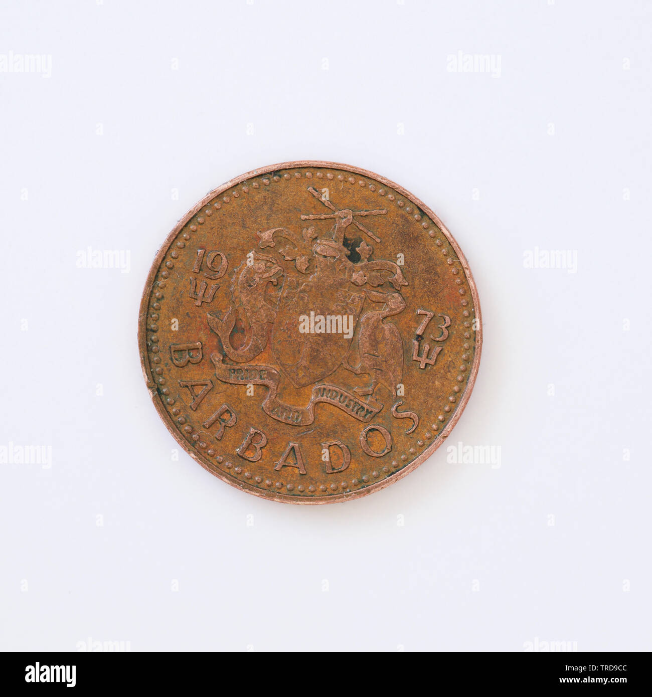 Barbados 1 Cent - Elizabeth II Coin - 1973 Stock Photo - Alamy