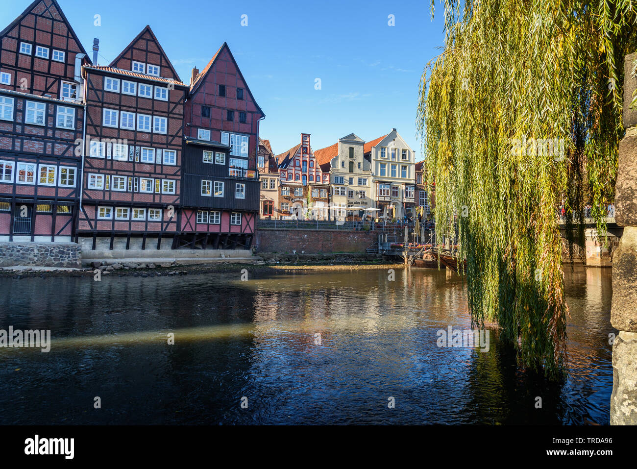 Luneburg, Germany - November 03, 2018: Old historic harbor of Ilmenau ...