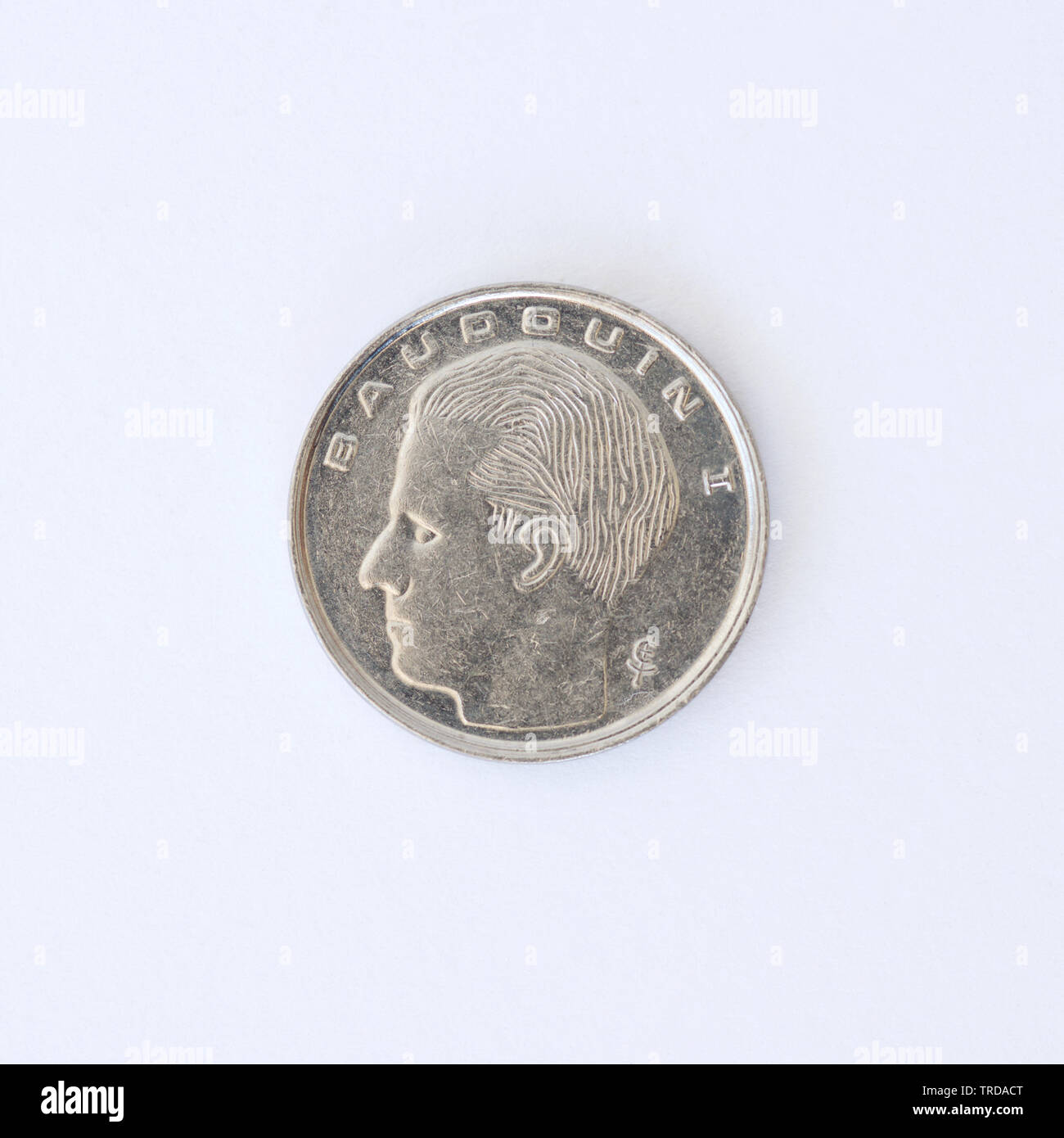 Belgium 1 Franc - Baudouin I Coin - 1990 Stock Photo - Alamy