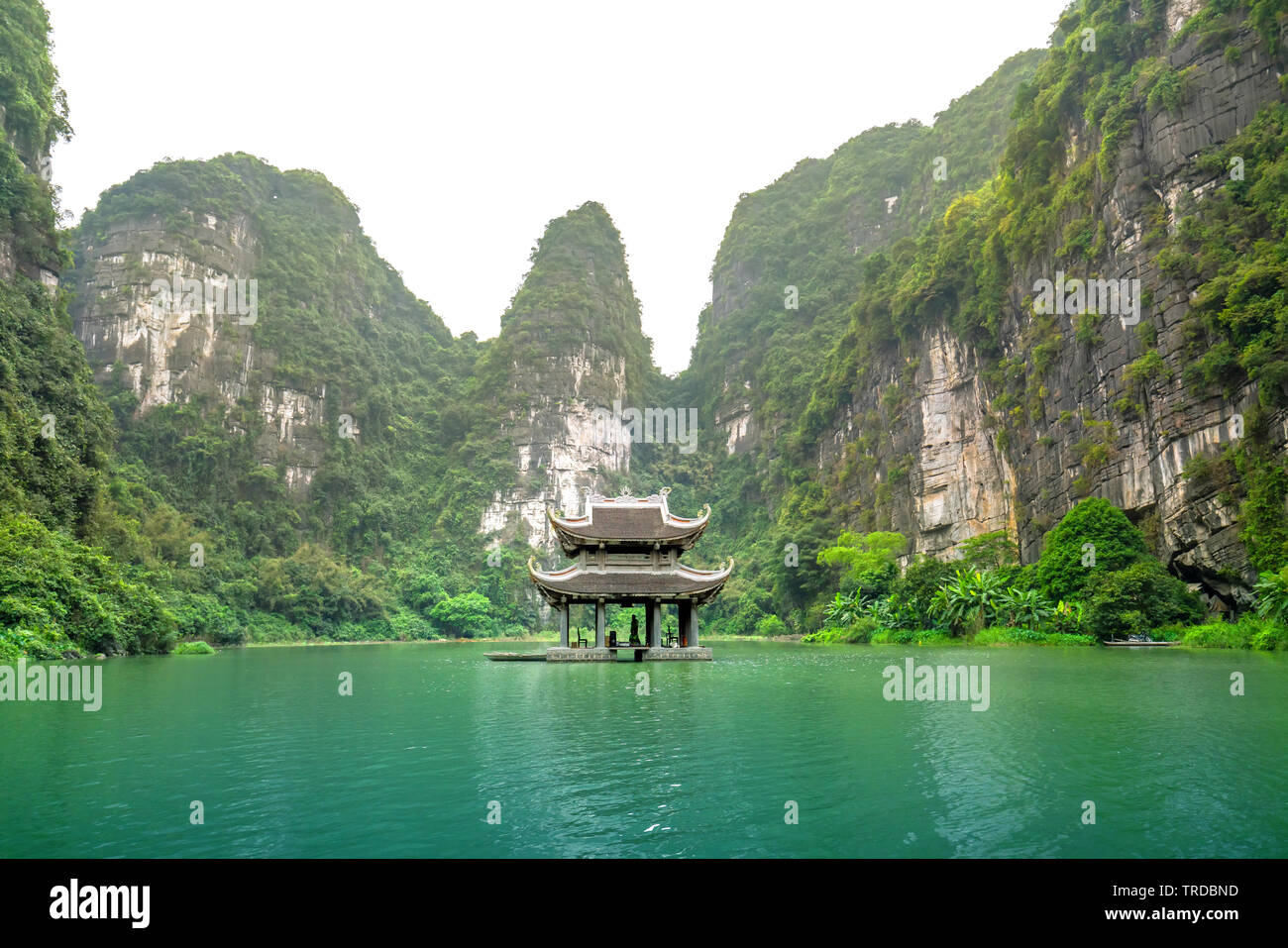 Landscape of Vu Cung at Tam Coc National Park. It was the place where ...